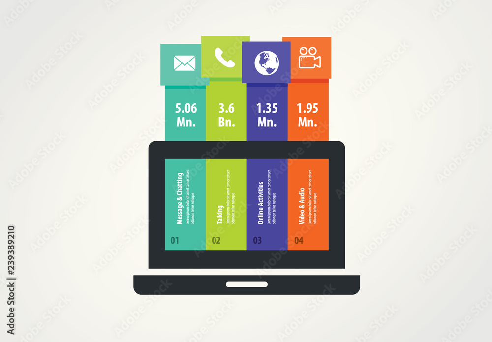 Laptop Infographic Layout Stock Template | Adobe Stock