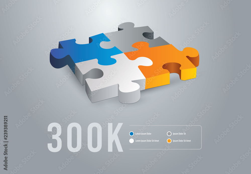 3D Puzzle Infographic Layout Stock Template | Adobe Stock