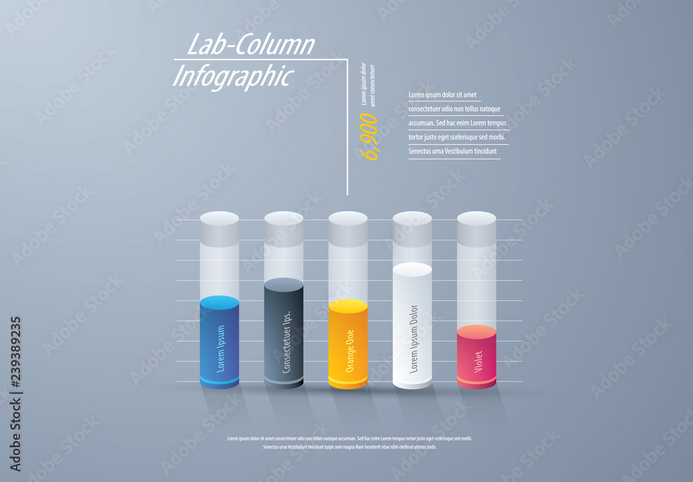 Cylinder Bar Graph Infographic Layout Stock Template | Adobe Stock