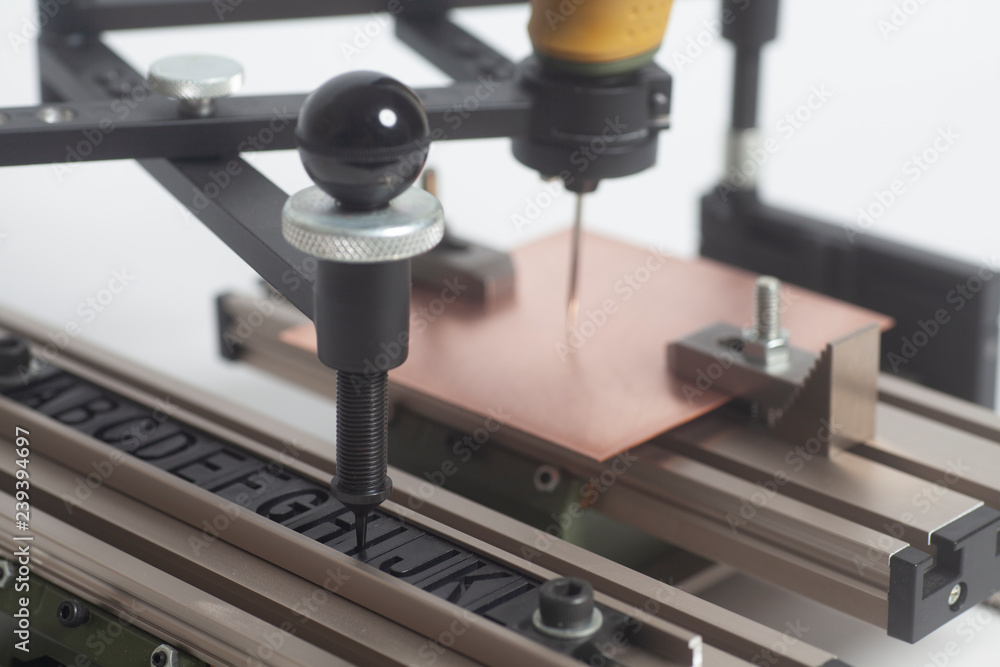 Engraving device pantograph with CNC engraver with letterpress alphabet ...