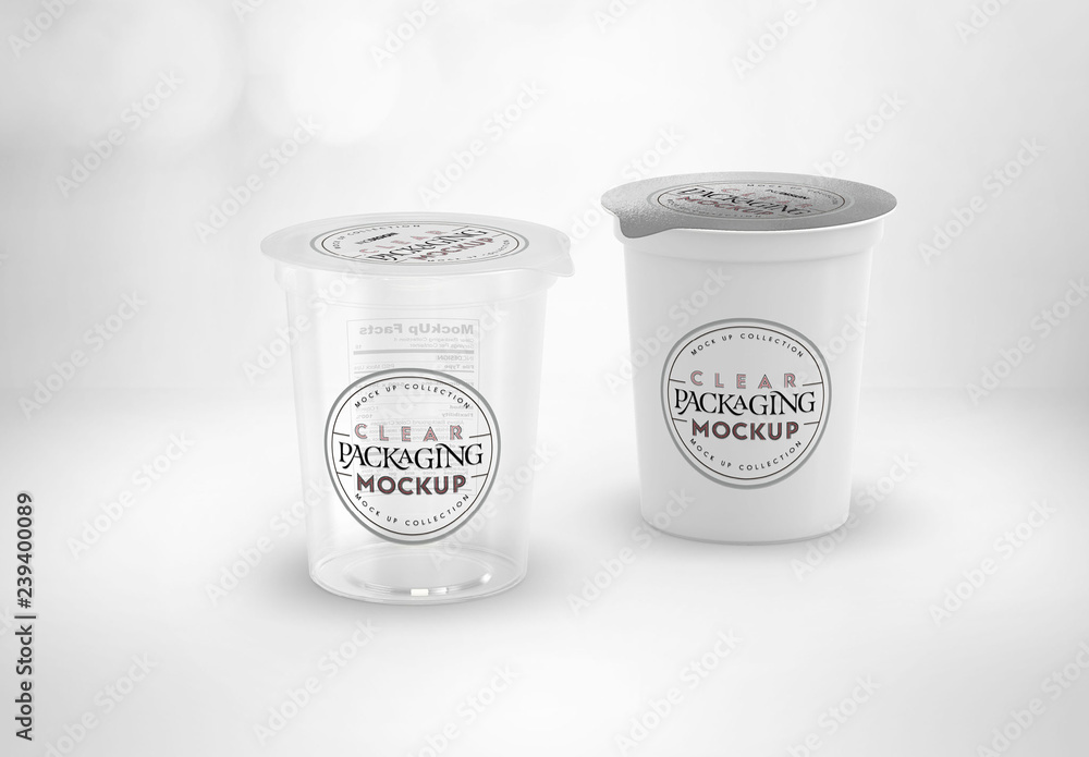 Clear Film Sealed Cups Mockup Stock Template | Adobe Stock
