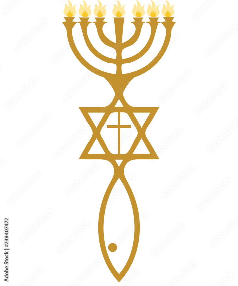 Messianic Judaism symbol or icon isolated vector illustration. Stock ...