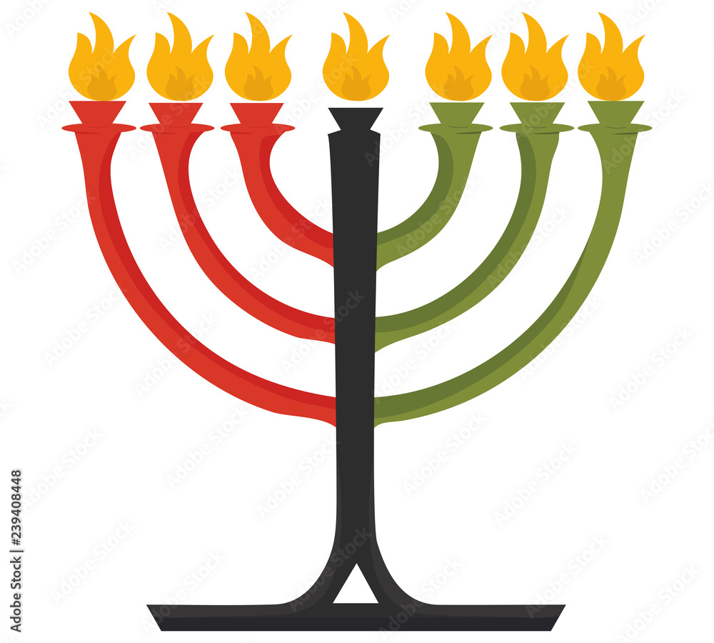 Vector illustration for African American Community: Kwanzaa Kinara ...