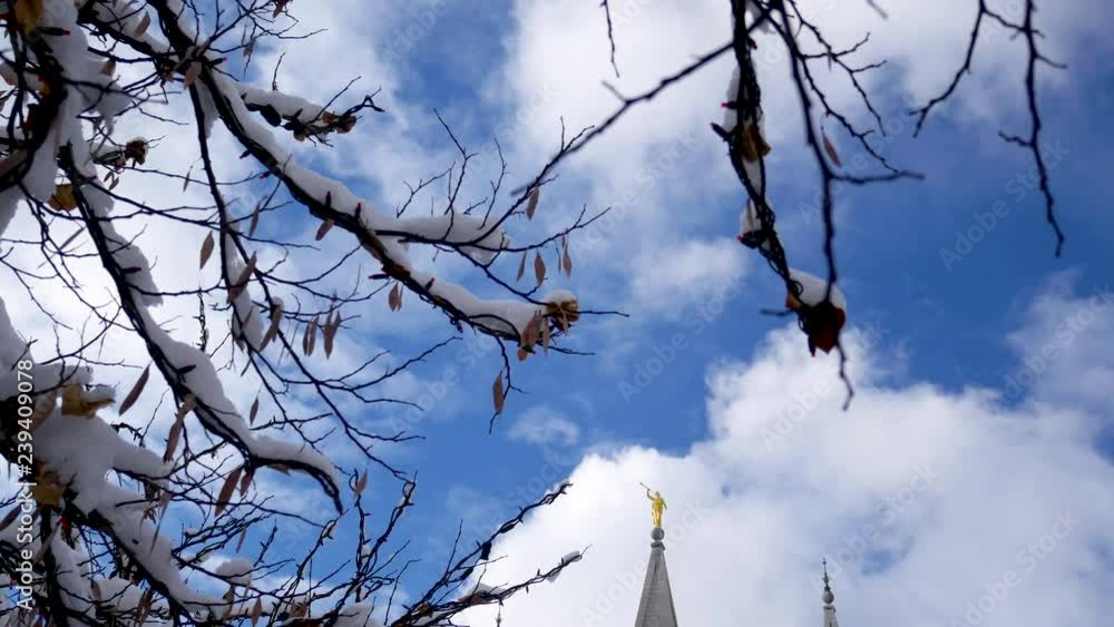 The LDS Mormon Temple in Salt Lake City, Utah on a clear, winter ...
