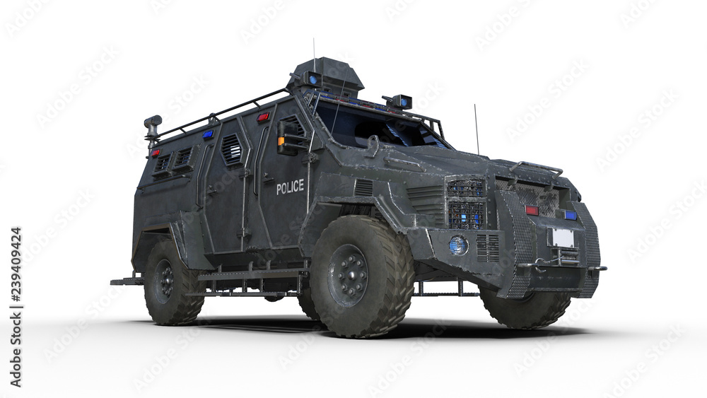 Armored SUV truck, bulletproof police vehicle, law enforcement car ...