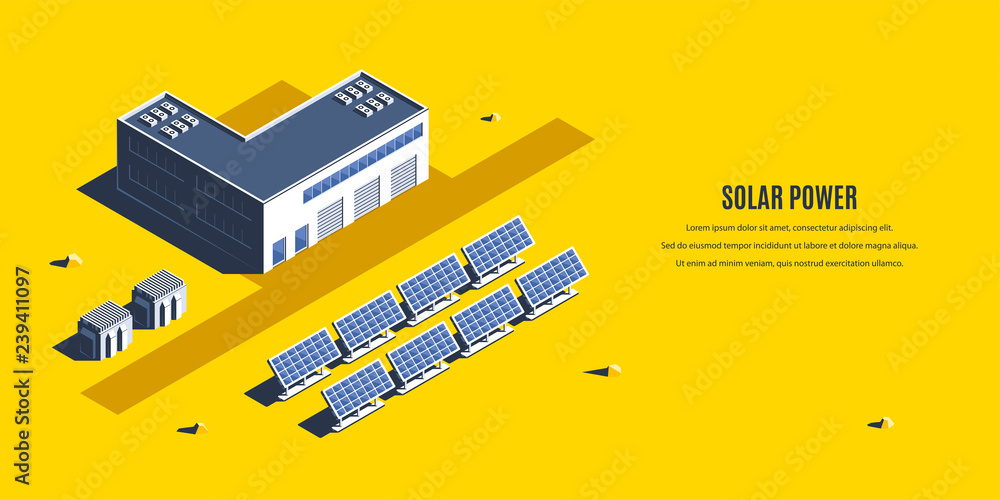 Solar energy banner Stock Vector | Adobe Stock