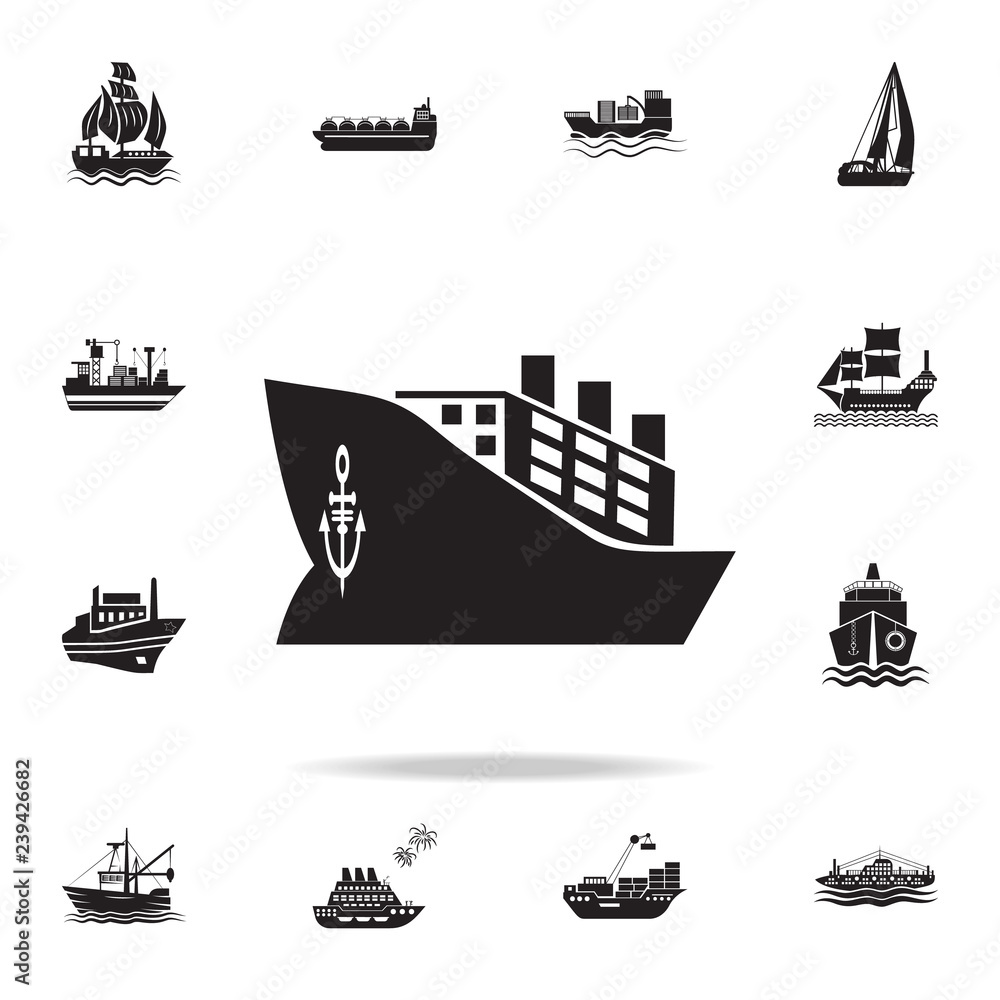 liner front icon. Detailed set of ship icons. Premium graphic design ...