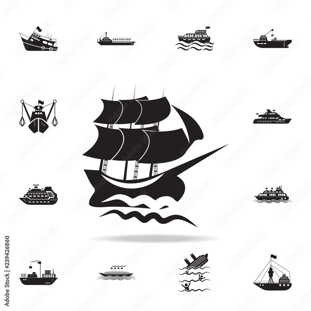 sailboat in the sea icon. Detailed set of ship icons. Premium graphic ...