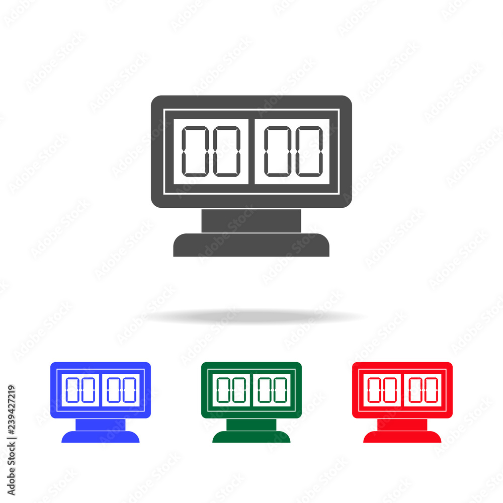 Scoring board icons. Elements of sport element in multi colored icons ...