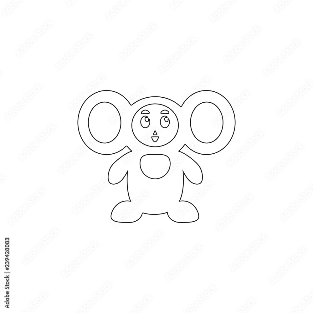 Cheburashka, Russian cartoon characters icon. Toy element icon. Premium ...