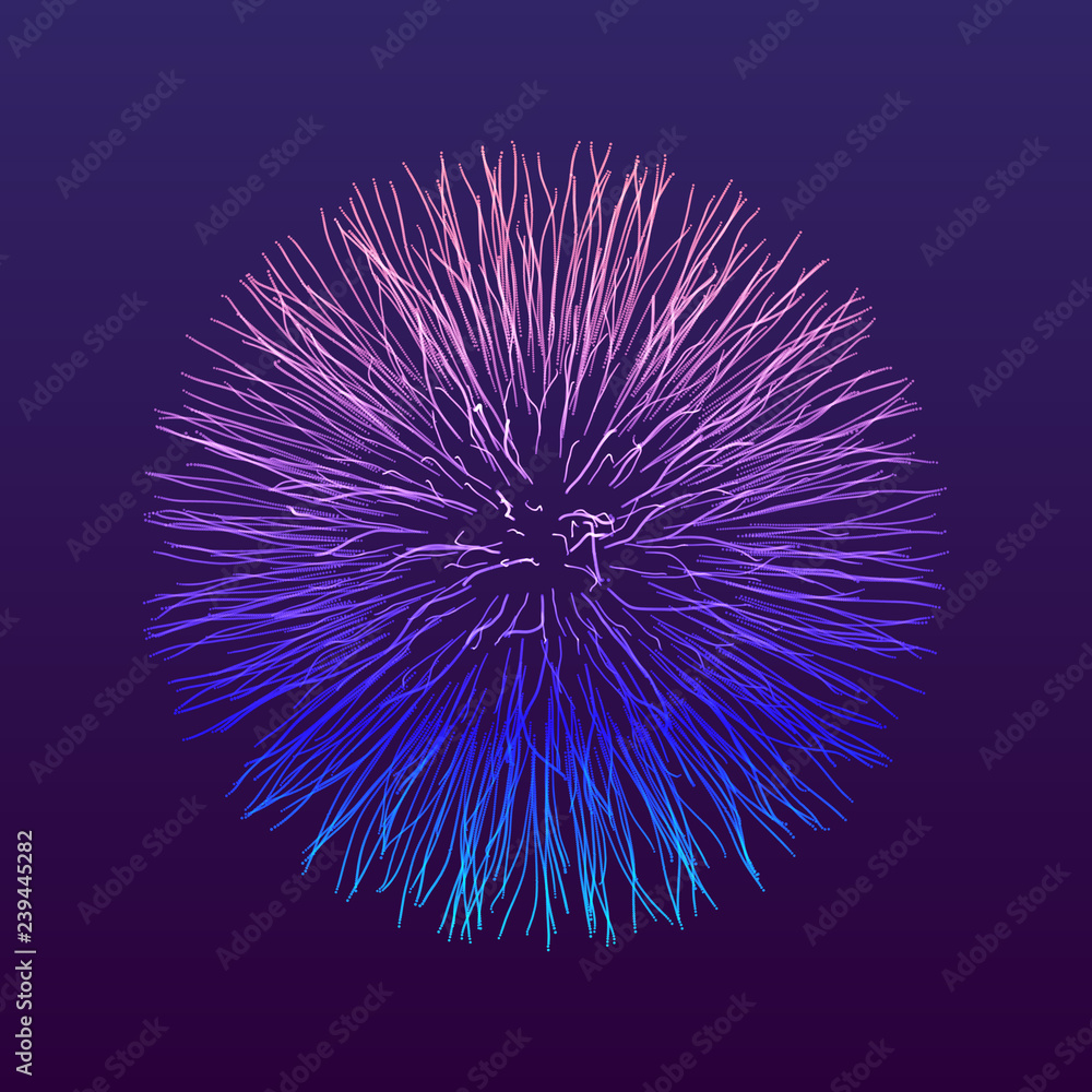 3d Abstract Sphere Array With Dynamic Particles Modern Science And