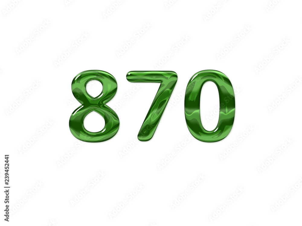Green Number 870 isolated white background Stock Illustration | Adobe Stock