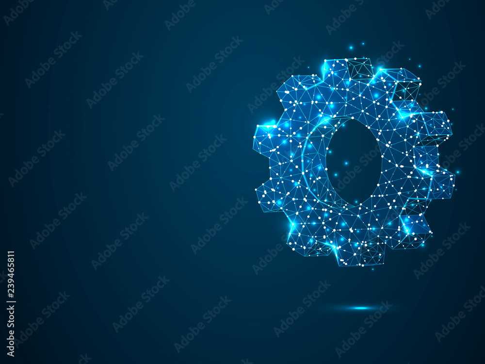 Gears. Industry development, engine work, business solution concept ...