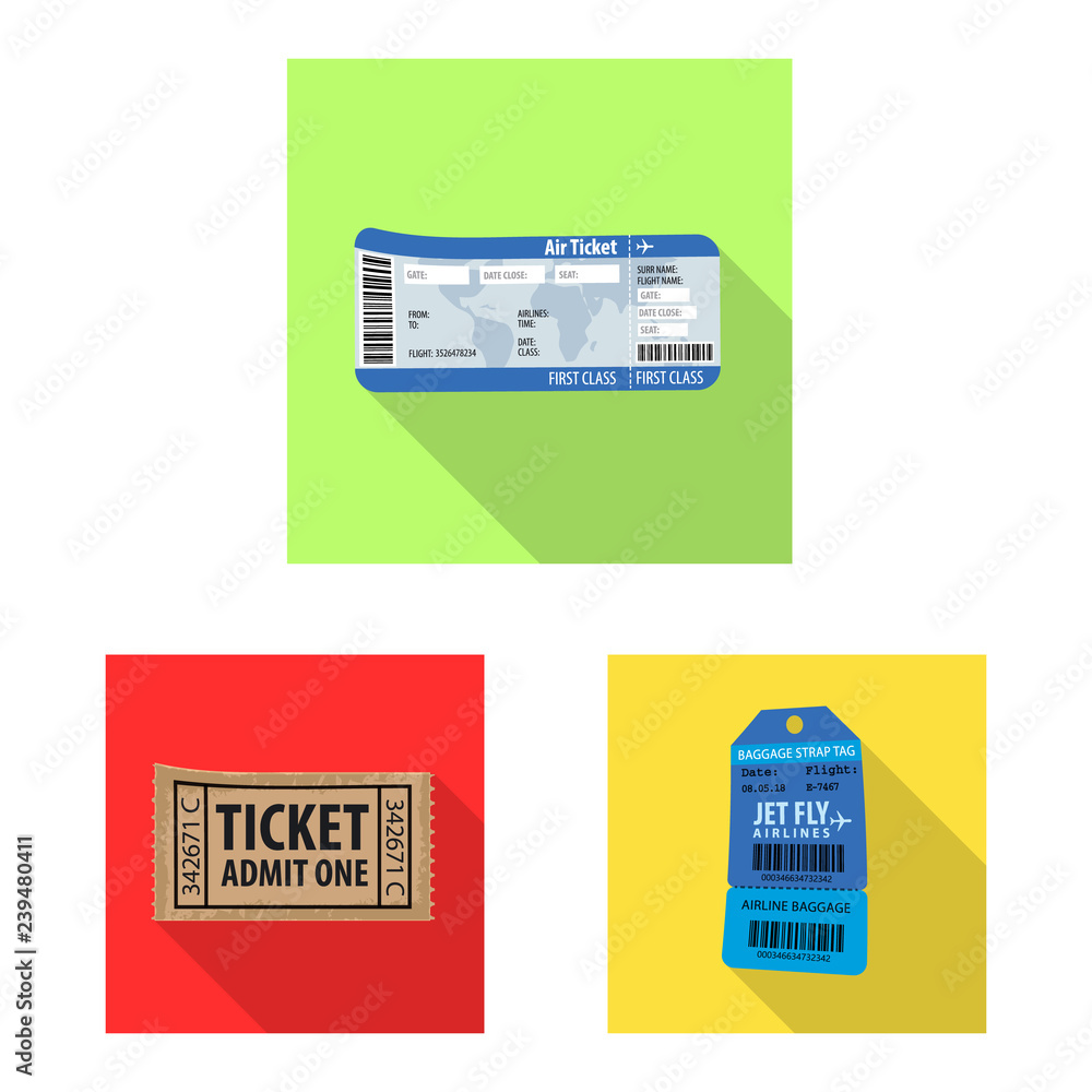Isolated object of ticket and admission symbol. Set of ticket and event ...