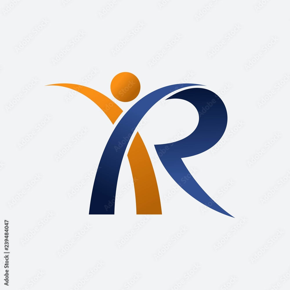 Letter X R happy people Stock Vector | Adobe Stock