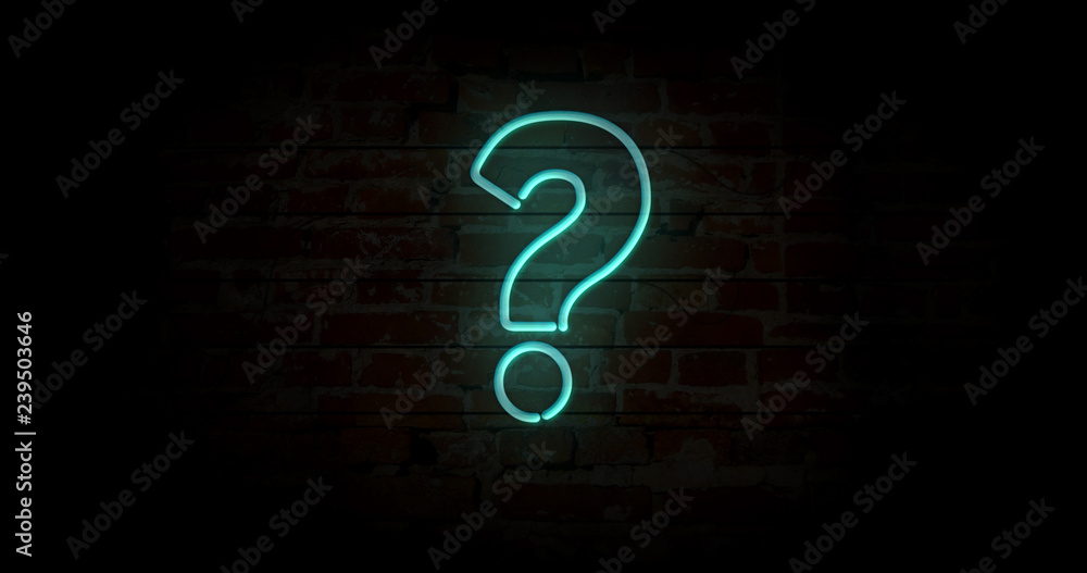 Question mark neon sign Stock Illustration | Adobe Stock