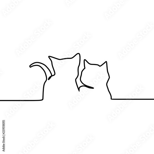 Two Cats Together Drawing