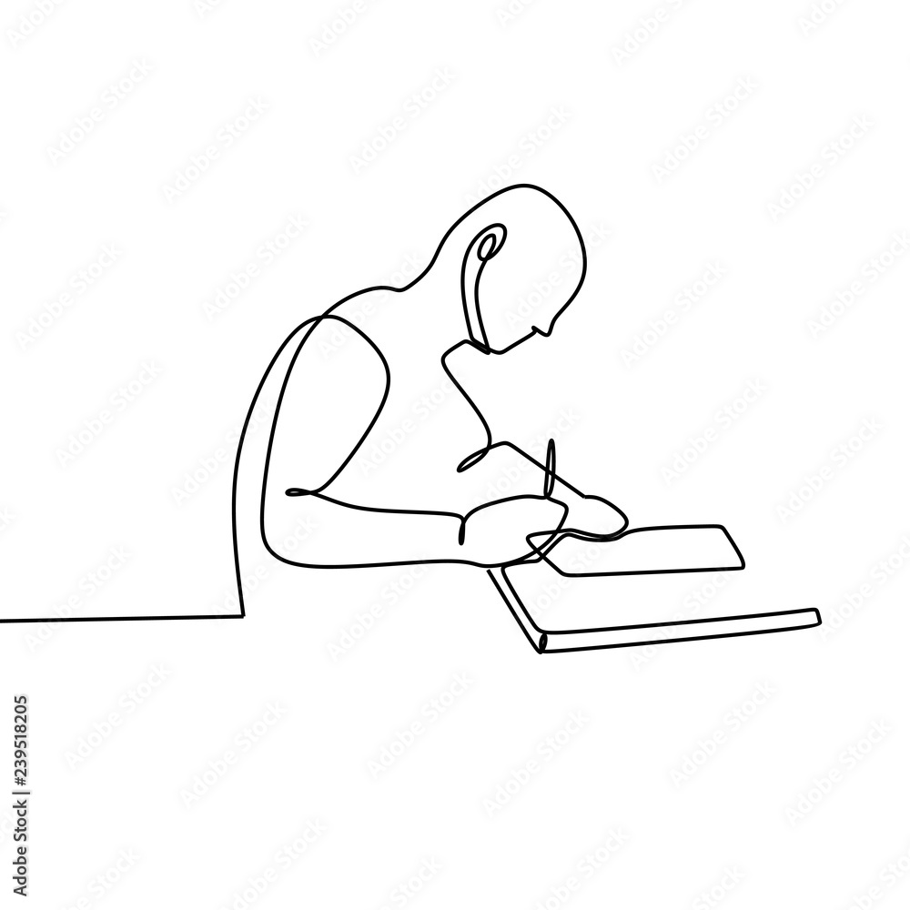 Someone Writing Drawing