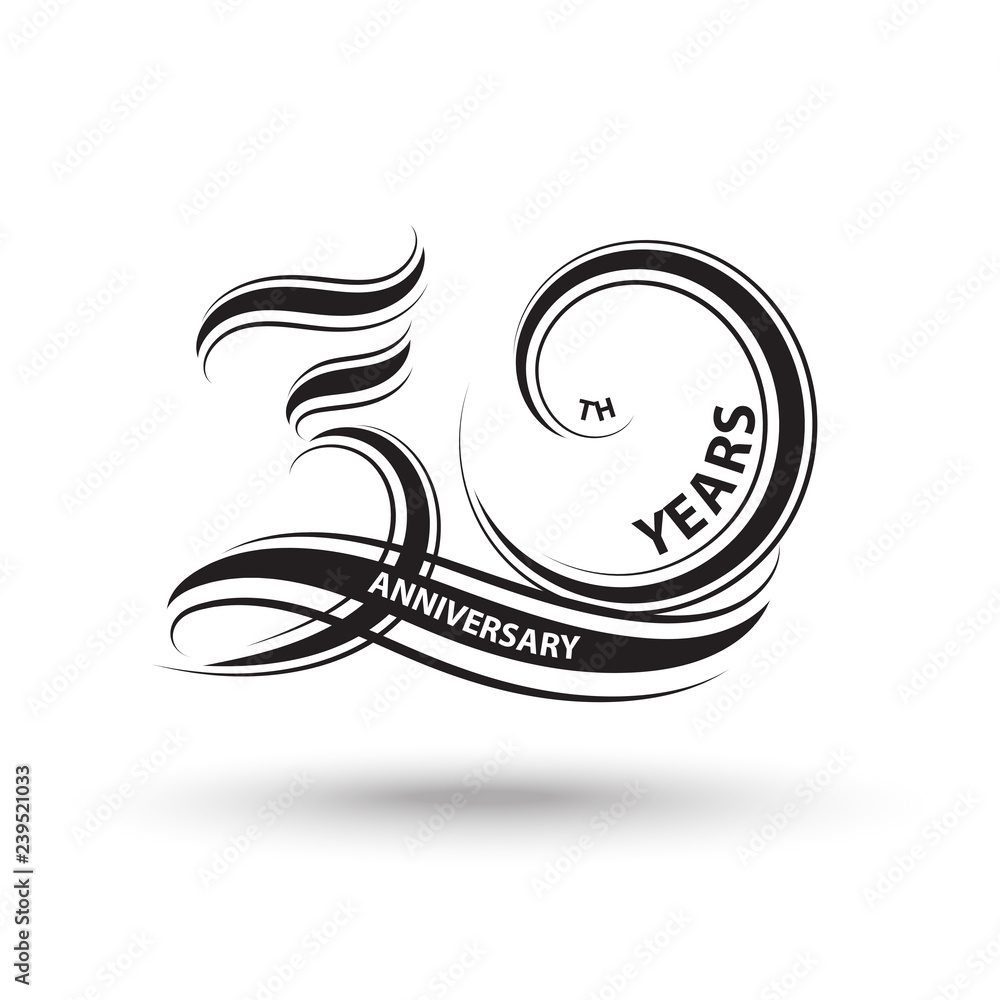 30th anniversary sign and logo for celebration symbol Stock Vector ...
