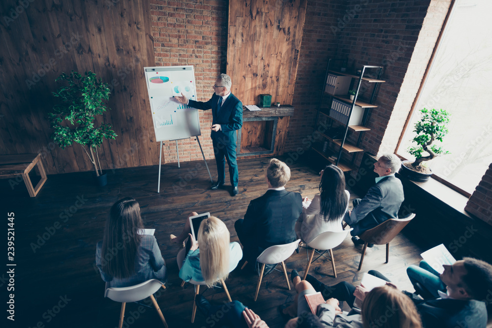 Top above high angle view of elegant chic stylish classy business shark ...