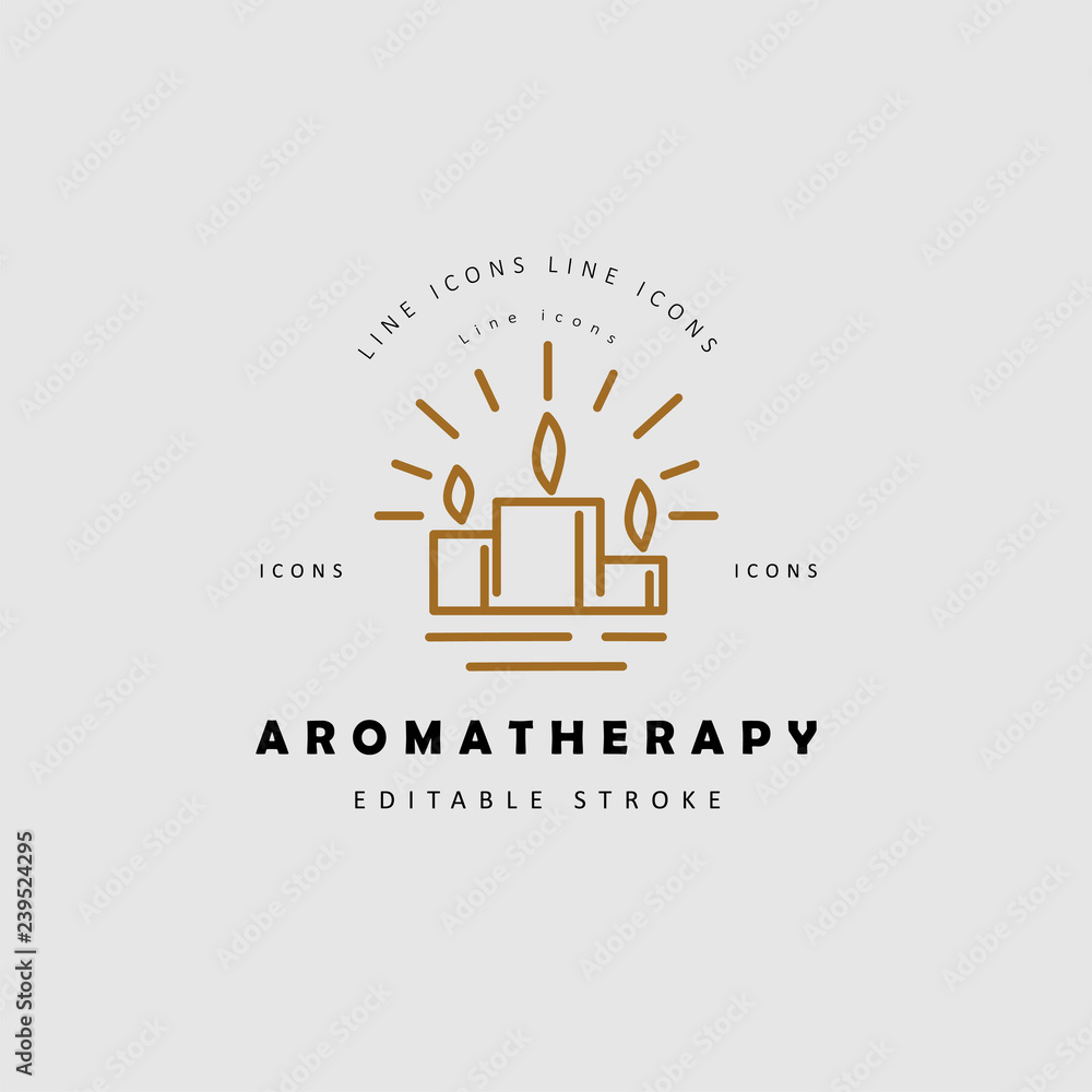 Vector icon and logo for aromatherapy. Editable outline stroke size ...