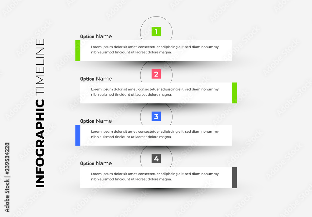 Infographic Timeline With 3D Effect Layout Stock Template | Adobe Stock