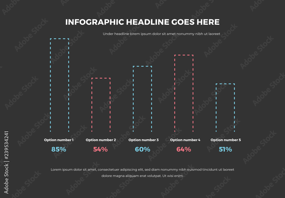 Dashed Infographic Chart Layout Stock Template | Adobe Stock