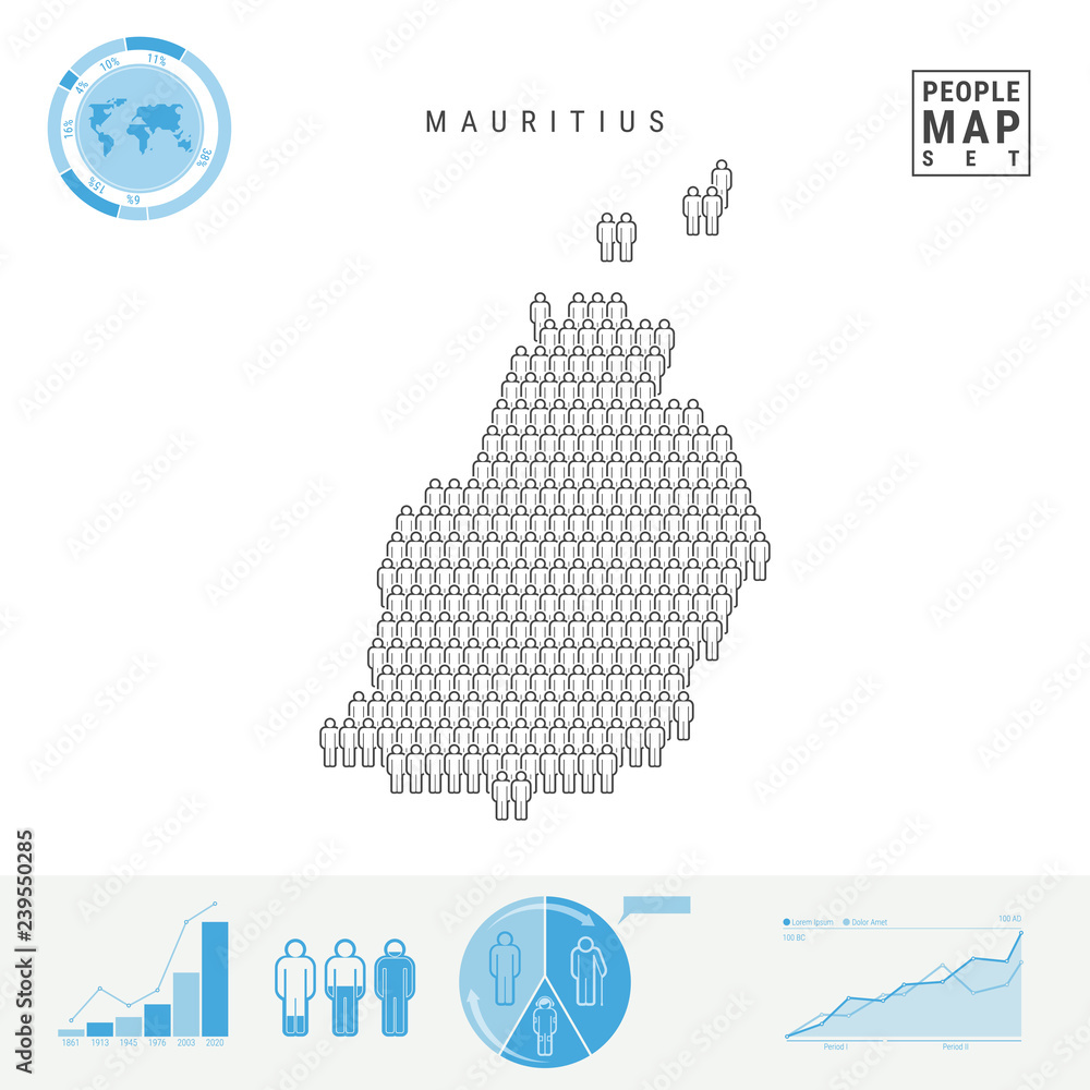 Mauritius People Icon Map. People Crowd in the Shape of a Map of ...