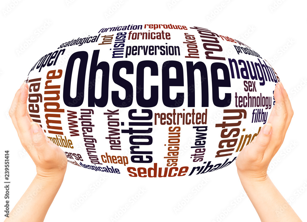 Obscene word cloud hand sphere concept Stock Illustration | Adobe Stock