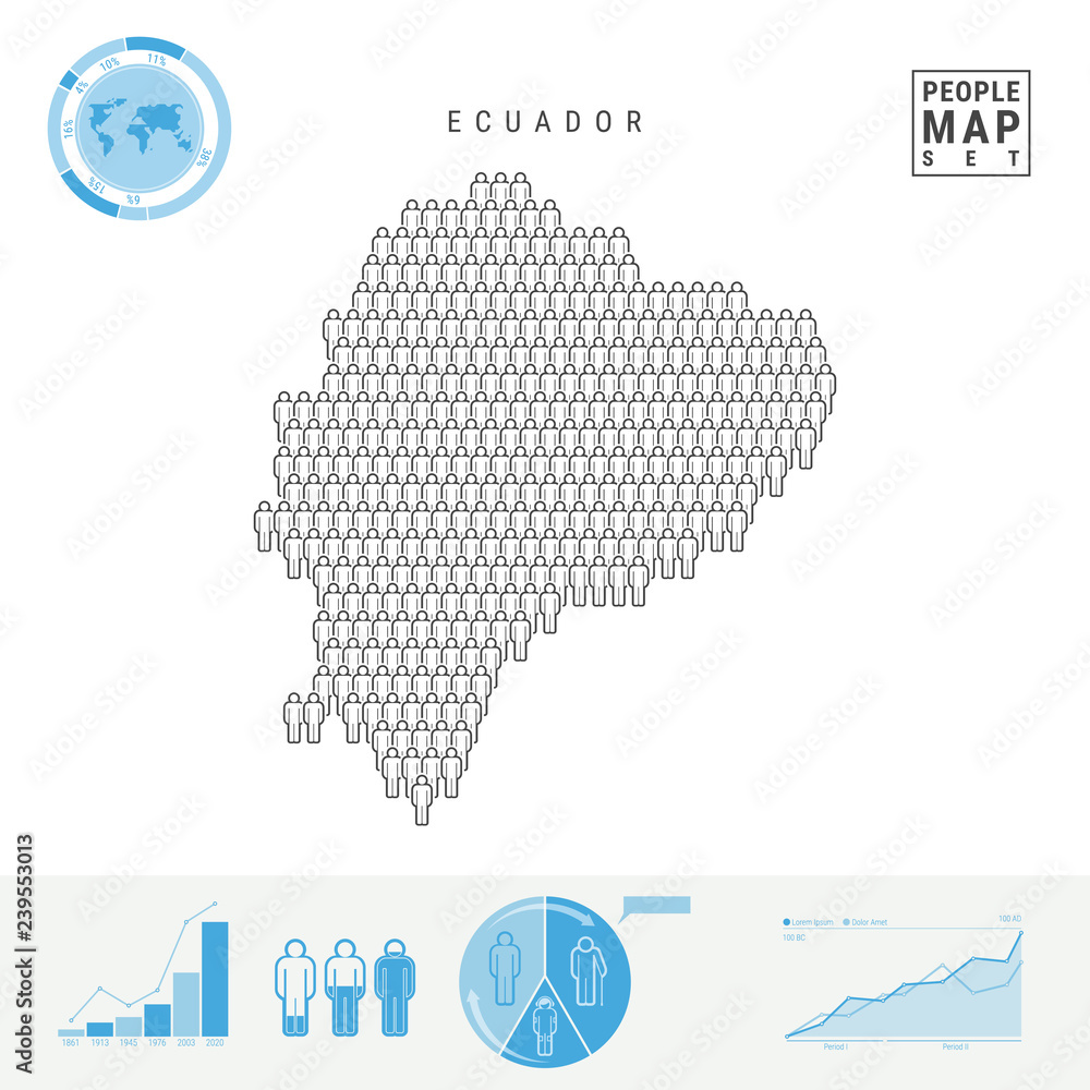 Ecuador People Icon Map. People Crowd in the Shape of a Map of Ecuador ...