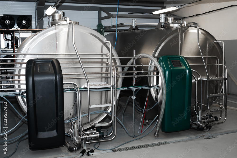 Milk cooling tank with horizontal storage. Storing and cooling milk in ...