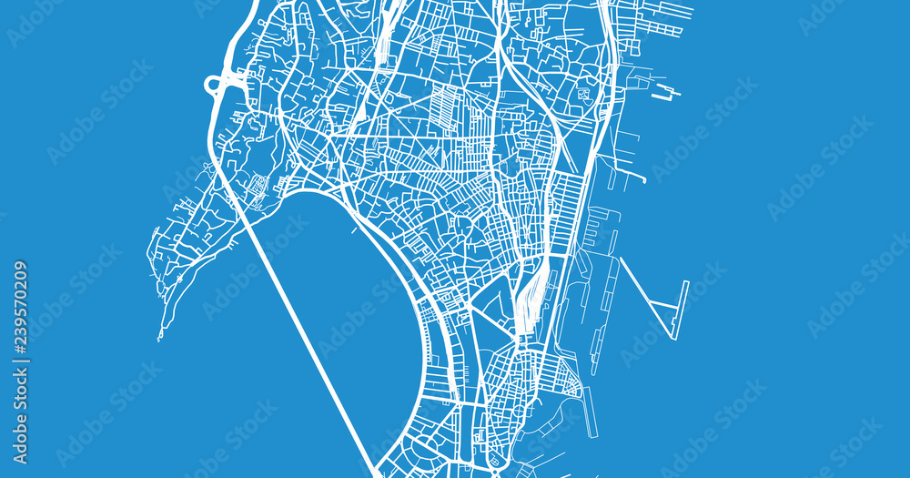 Urban vector city map of Mumbai, India Stock Vector | Adobe Stock