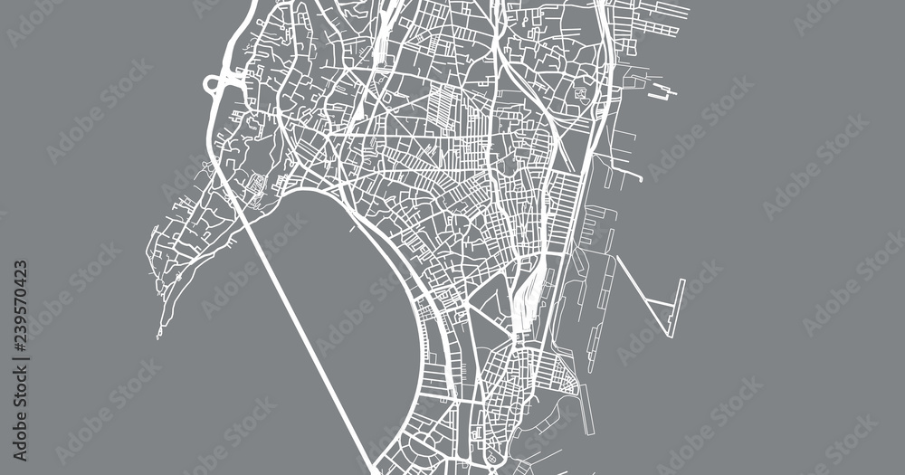 Urban vector city map of Mumbai, India Stock Vector | Adobe Stock