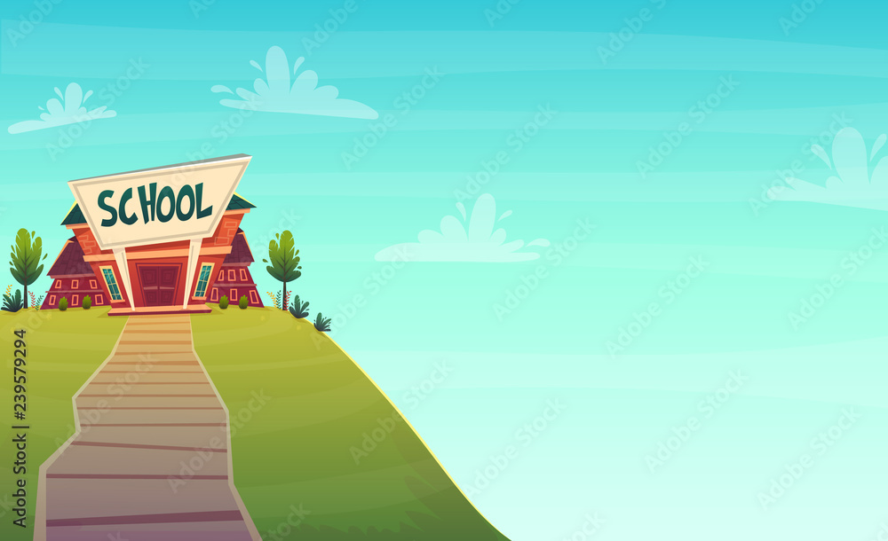 cartoon school background wallpaper place for text sign funny cheerful ...