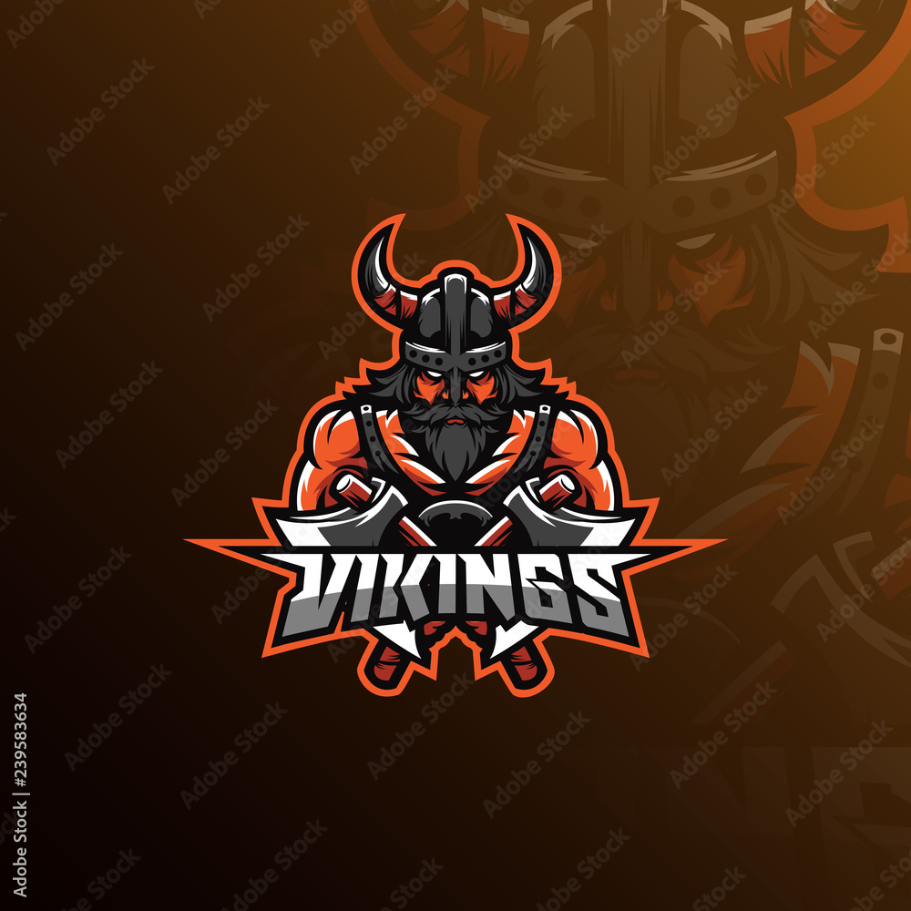 viking vector mascot logo design with modern illustration concept style ...