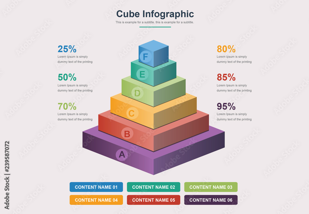 Square Pyramid Infographic Layout Stock Template | Adobe Stock