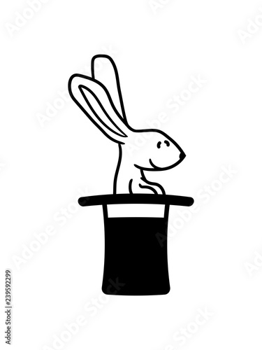 trick zylinder hut zauber zauberer magisch hase kaninchen süß niedlich ...