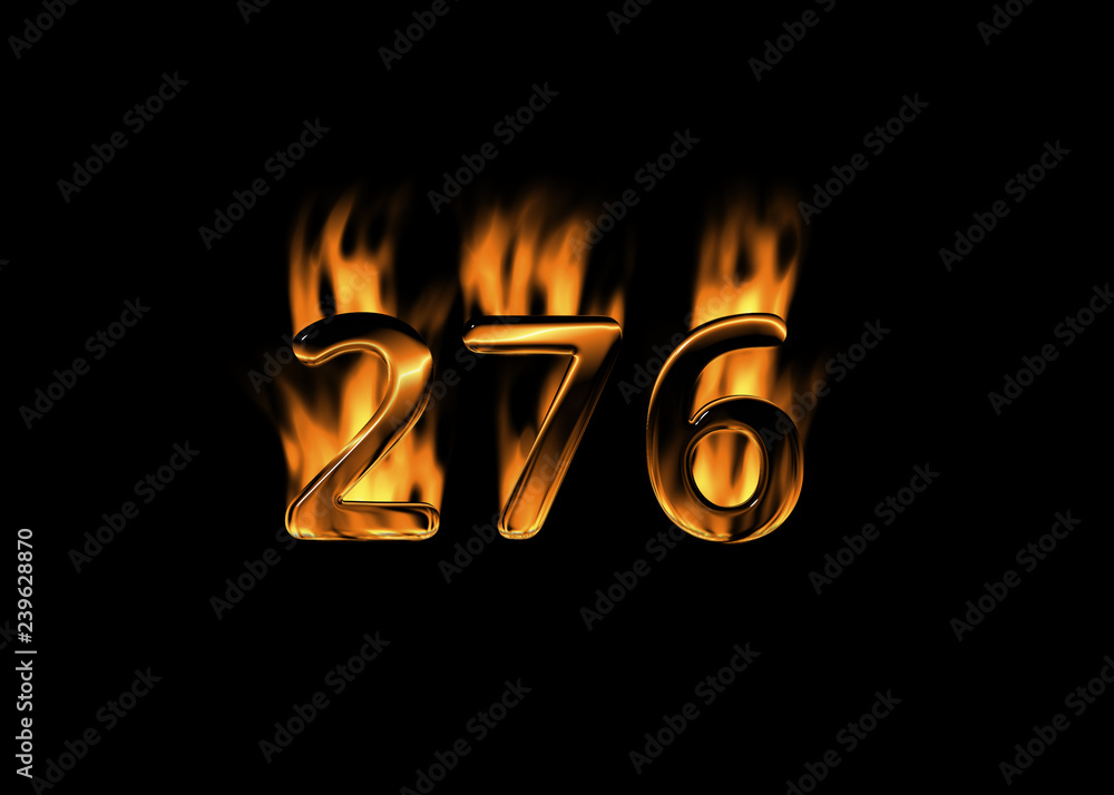3D number 276 with flames black background Stock Illustration | Adobe Stock