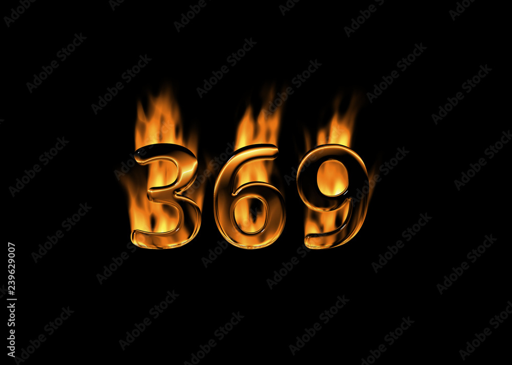 3D number 369 with flames black background Stock Illustration | Adobe Stock