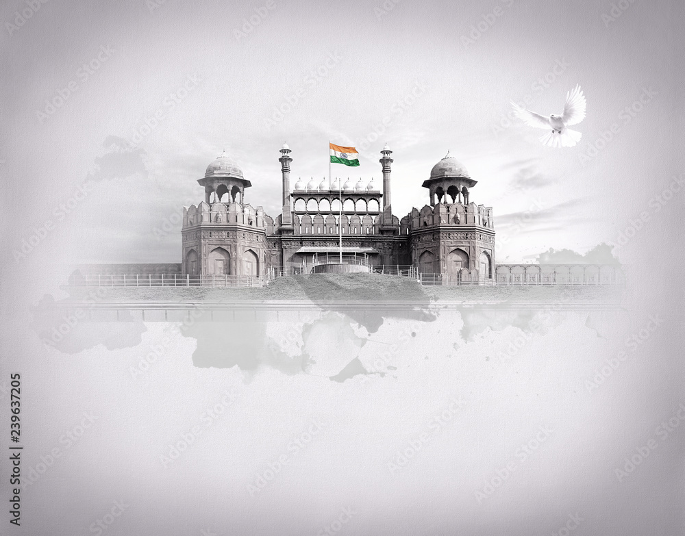 Red Fort Black And White