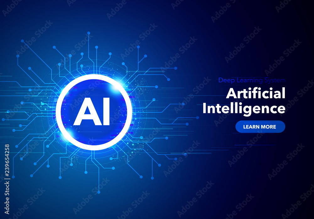 Vector Illustration artificial Intelligence landing page. Website ...