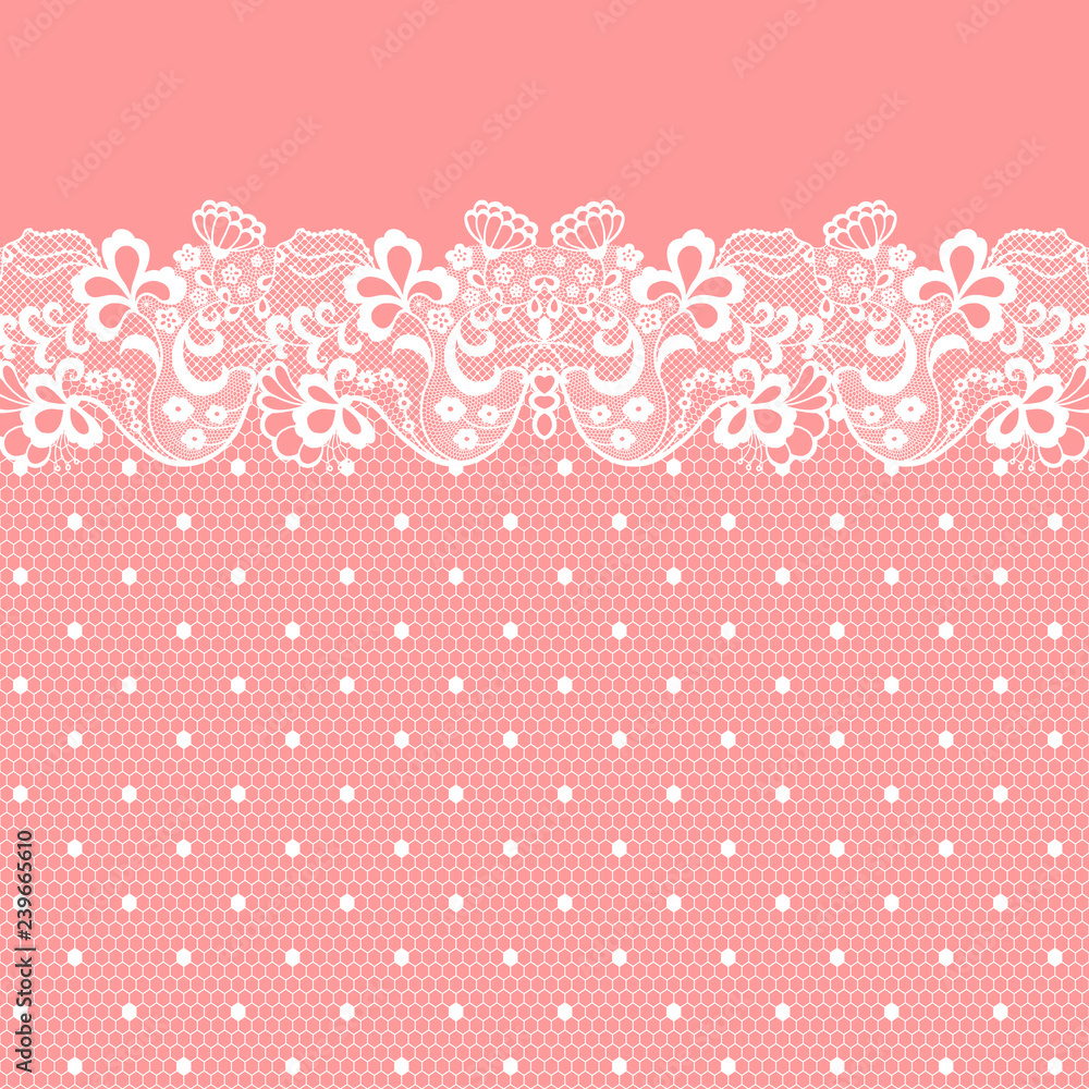 Vintage Pink Lace Border