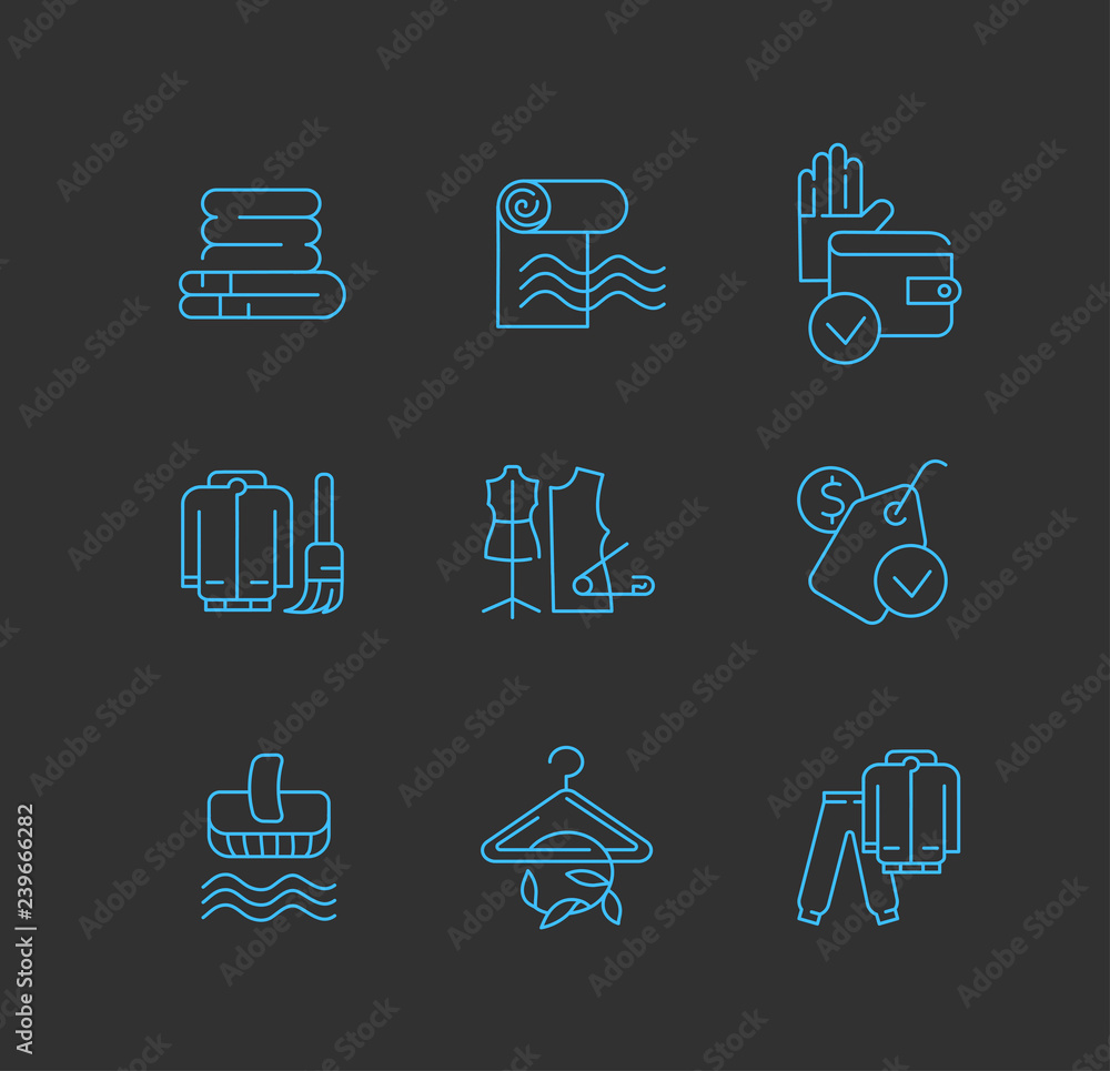 Vector icon and logo for laundry and dry clinning. Editable outline ...