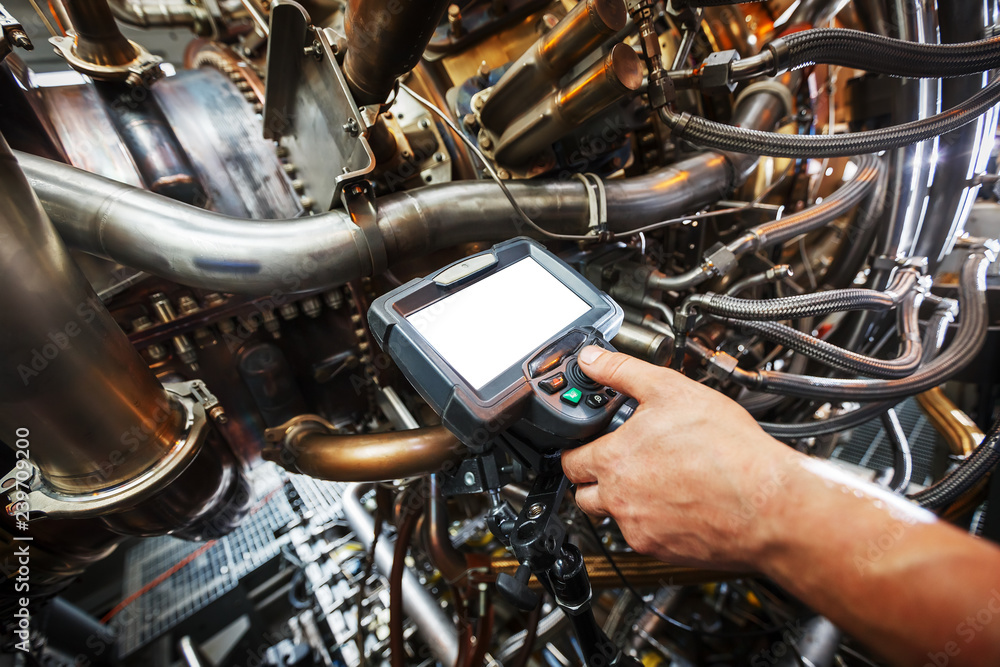 Inspection of a gas turbine engine using a Video Endoscope. Search for ...