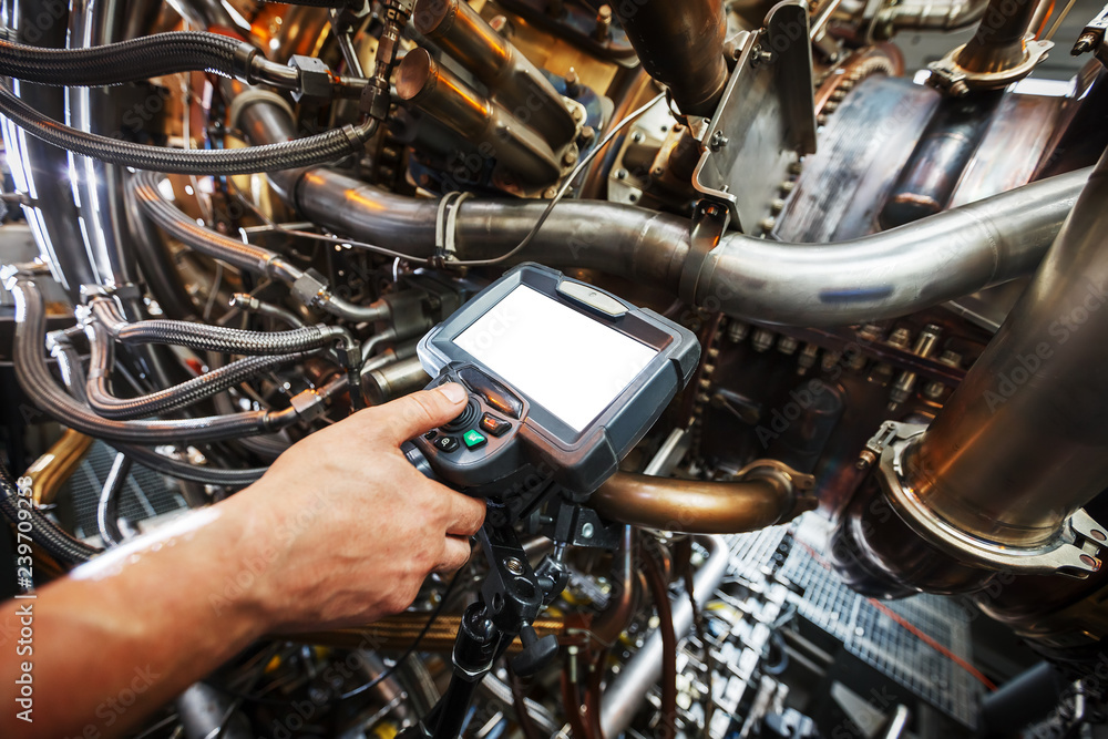 Inspection of a gas turbine engine using a Video Endoscope. Search for ...