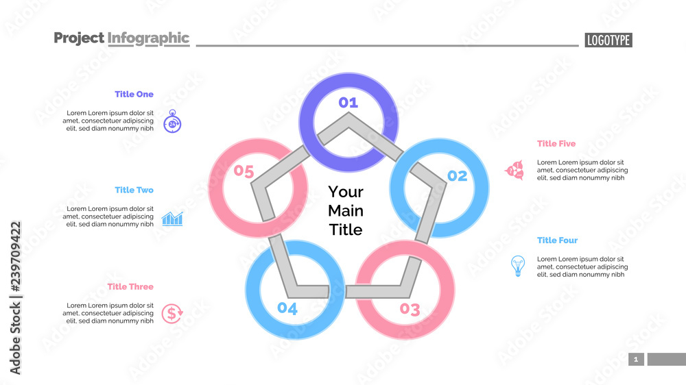 Pentagon diagram. Process chart, cycle graph, layout. Creative concept ...