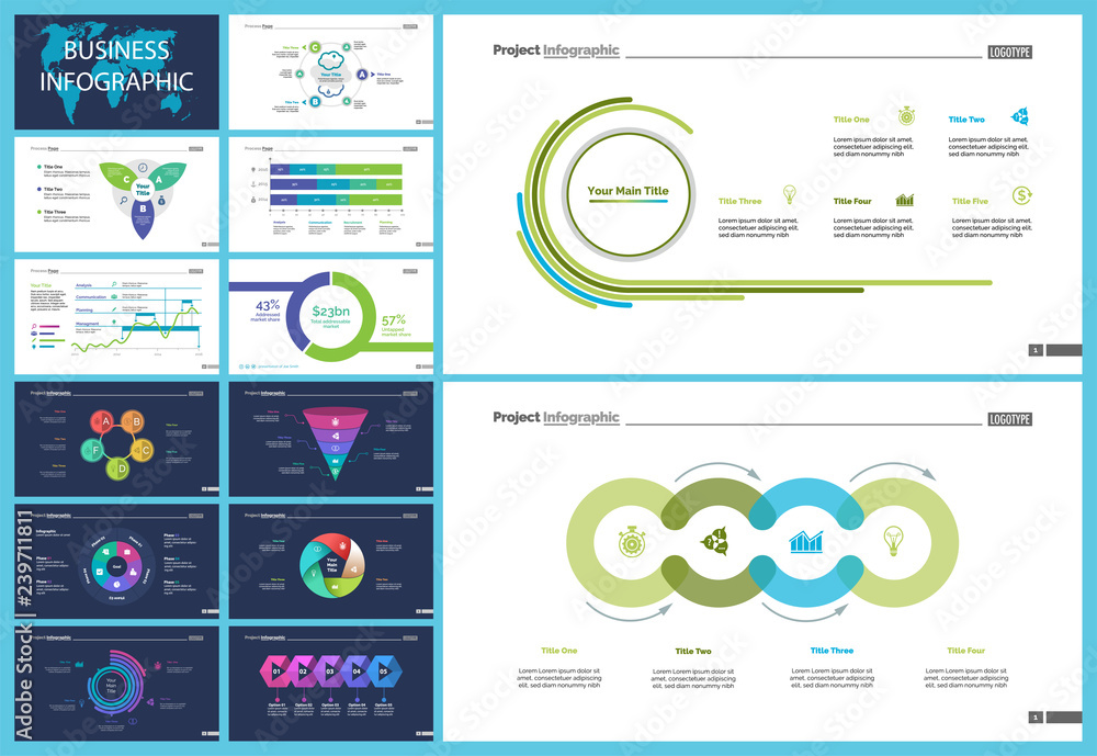 Set of management or statistics concept infographic charts. Business ...
