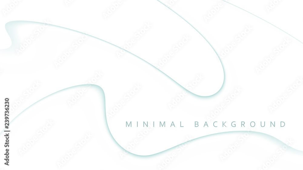 Minimal white background with thin curved lines. Simple vector graphics ...
