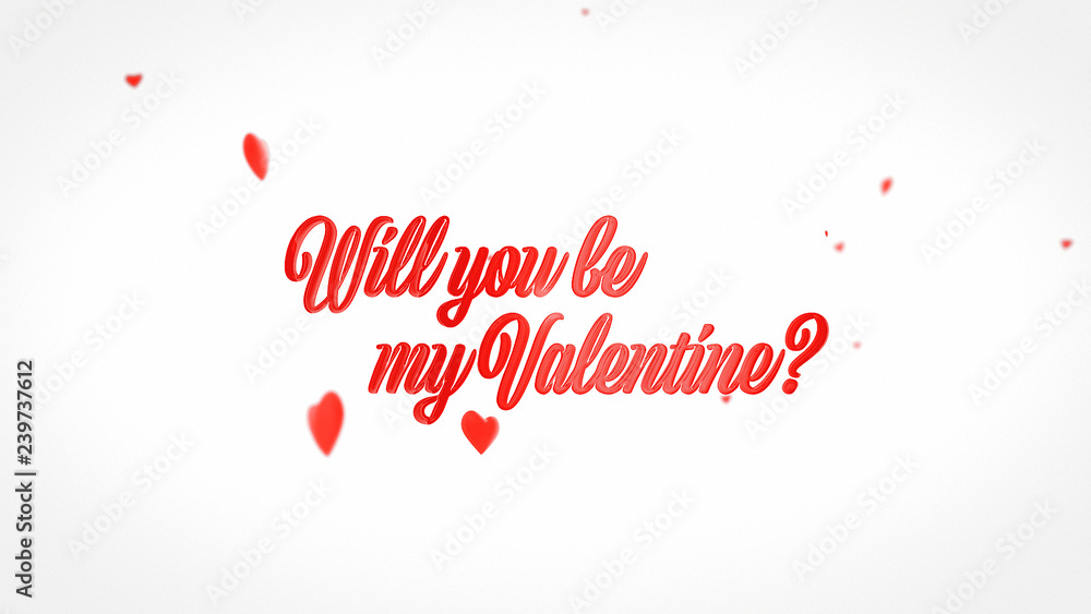 Falling 3D Hearts Title Stock Template | Adobe Stock