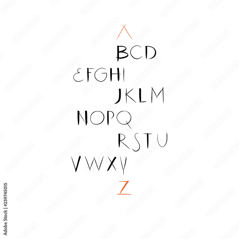 Hand drawn decorative font. Modern, grotesk letters, display font ...